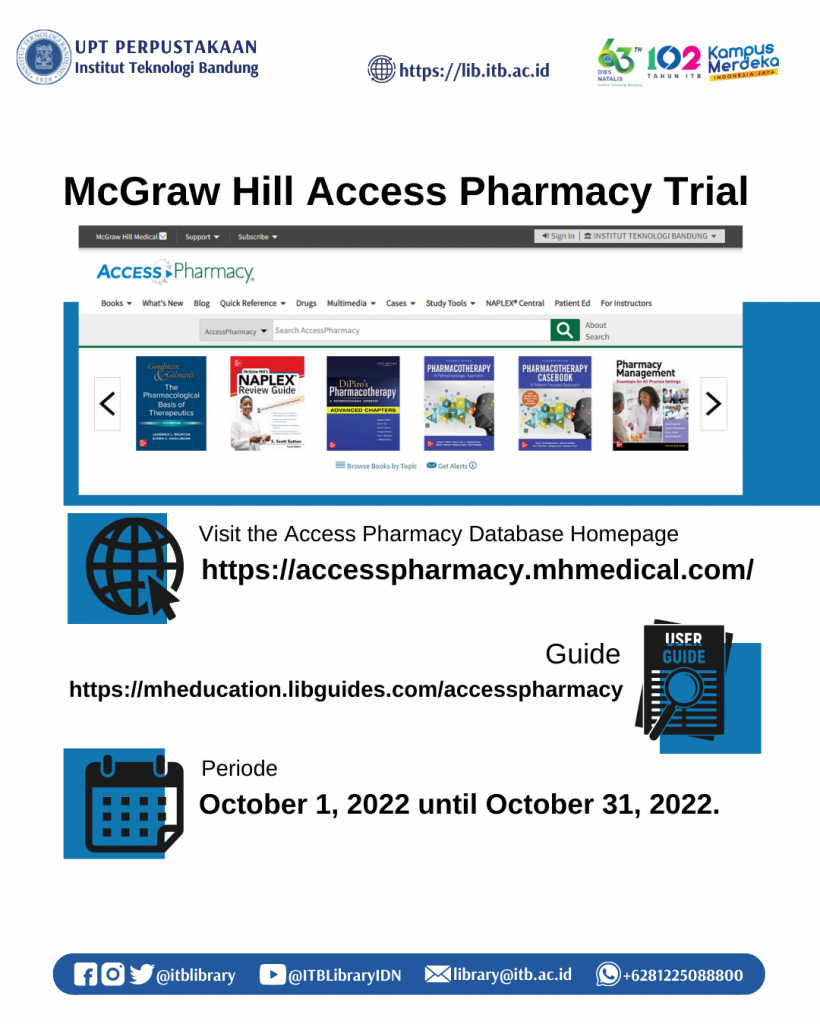 Trial McGraw Hill Access Pharmacy - Perpustakaan ITB