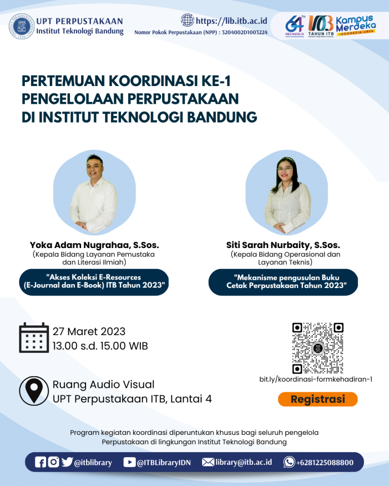 Pertemuan Koordinasi ke-1 Pengelolaan Perpustakaan di Institut Teknologi Bandung - Perpustakaan ITB